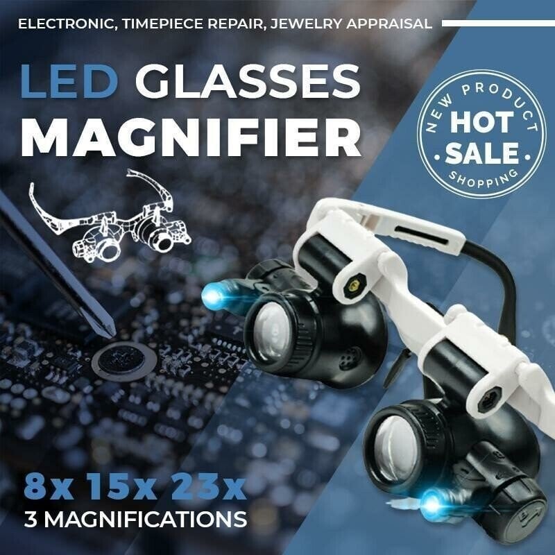 LED Glasses Magnifier 8x 15x 23x – msheep.com