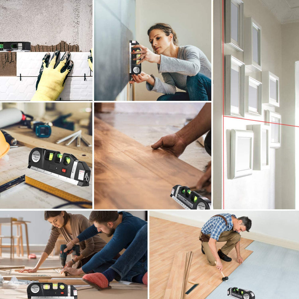 Laser Level Ruler Multi-functional Household Infrared Decoration (Blac ...