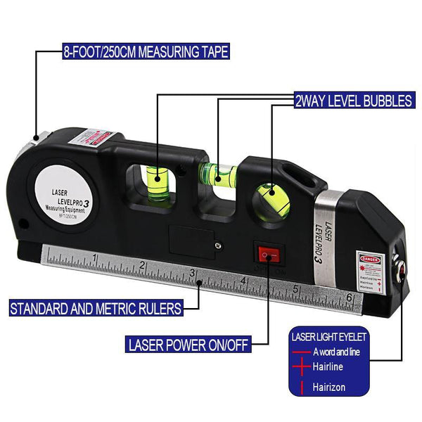 Laser Level Ruler Multi-functional Household Infrared Decoration (Blac ...
