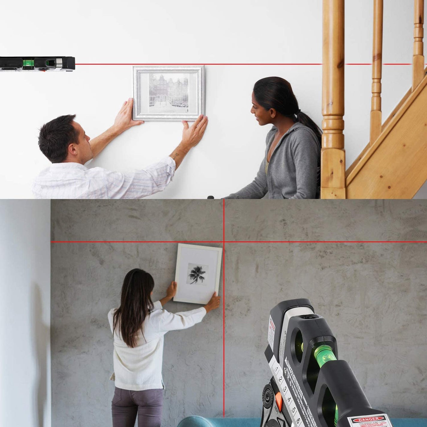 Laser Level Ruler Multi-functional Household Infrared Decoration (Blac ...