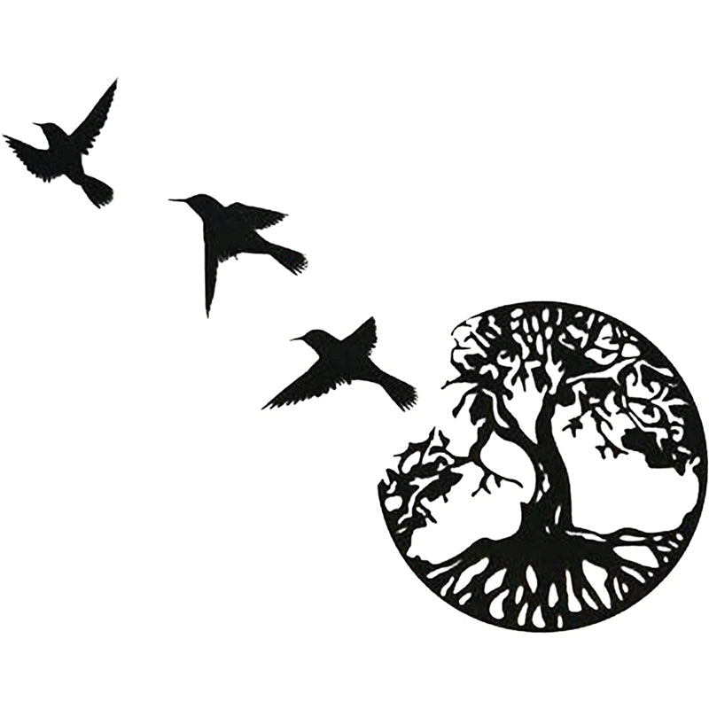 Tree of Life and 3 Birds Metal Wall Art – msheep.com